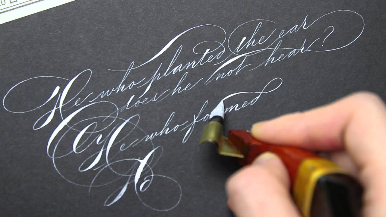 Writing Psalm 94 9 10 In Ornamental Penmanship Calligraphy By Master