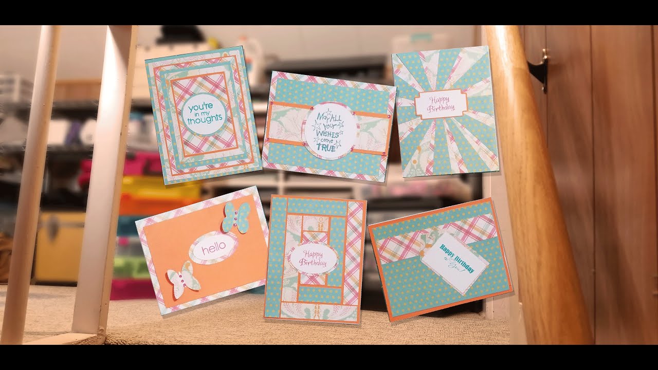 Making a set of Homemade Cards | 4 Color Combo 6 Cards - YouTube