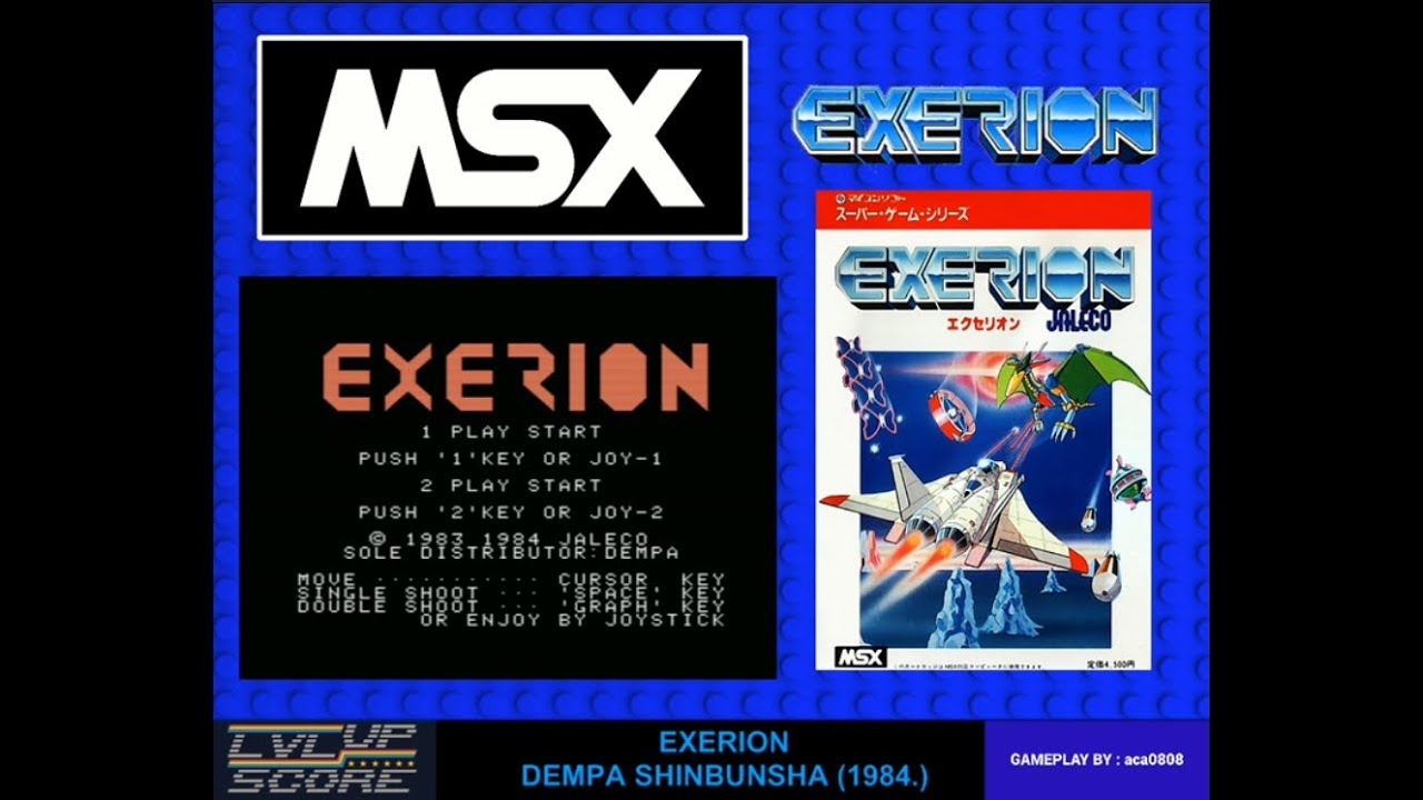 MSX / MSX2 # EXERION (DEMPA SHINBUNSHA , 1984.) # 128.200 PTS. # - YouTube