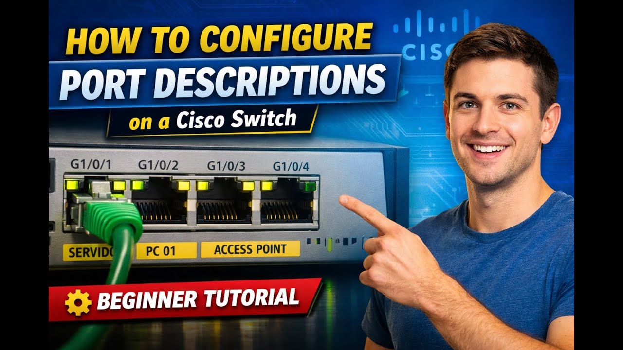 Cisco Switch Port Descriptions Configuration (Beginner Guide) - YouTube
