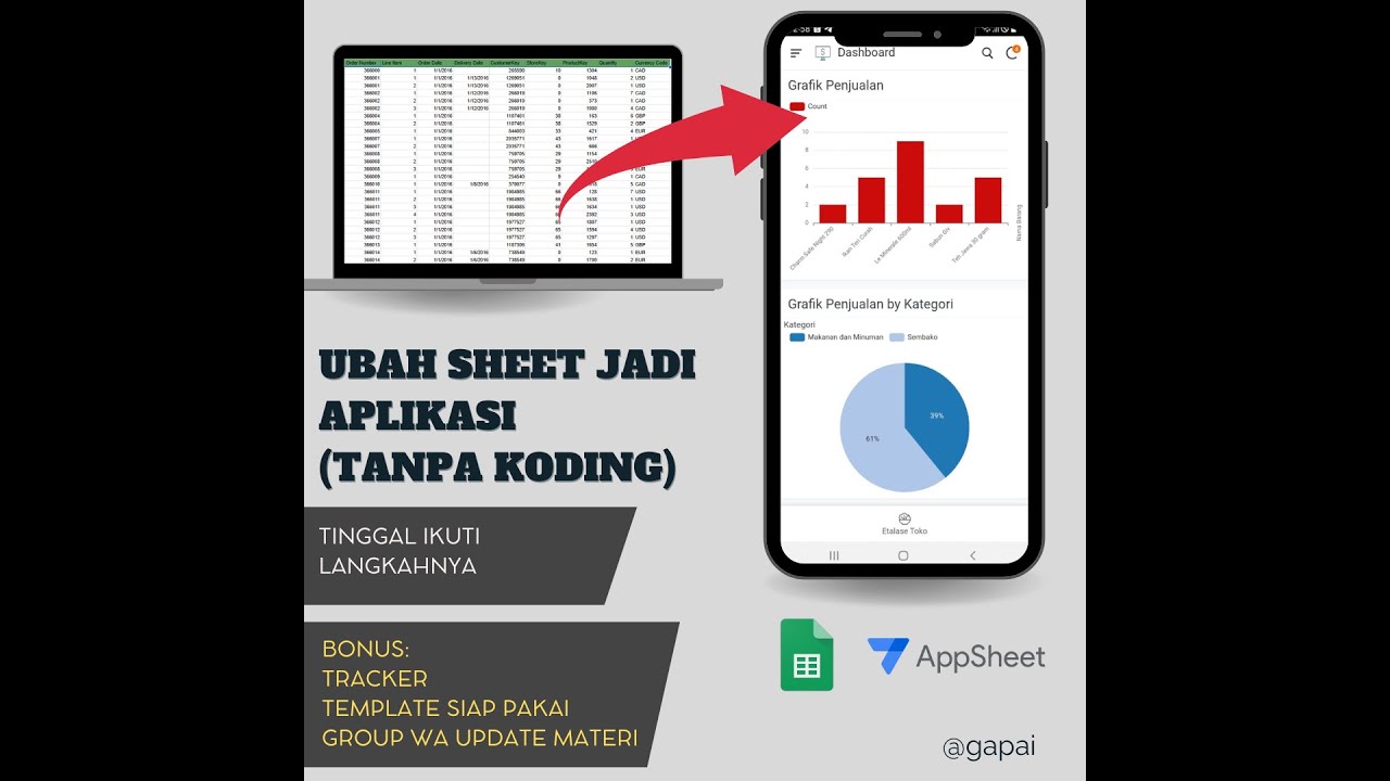 Cara mulai Belajar Appsheet: Membuat Aplikasi tanpa ribet Ngoding # ...