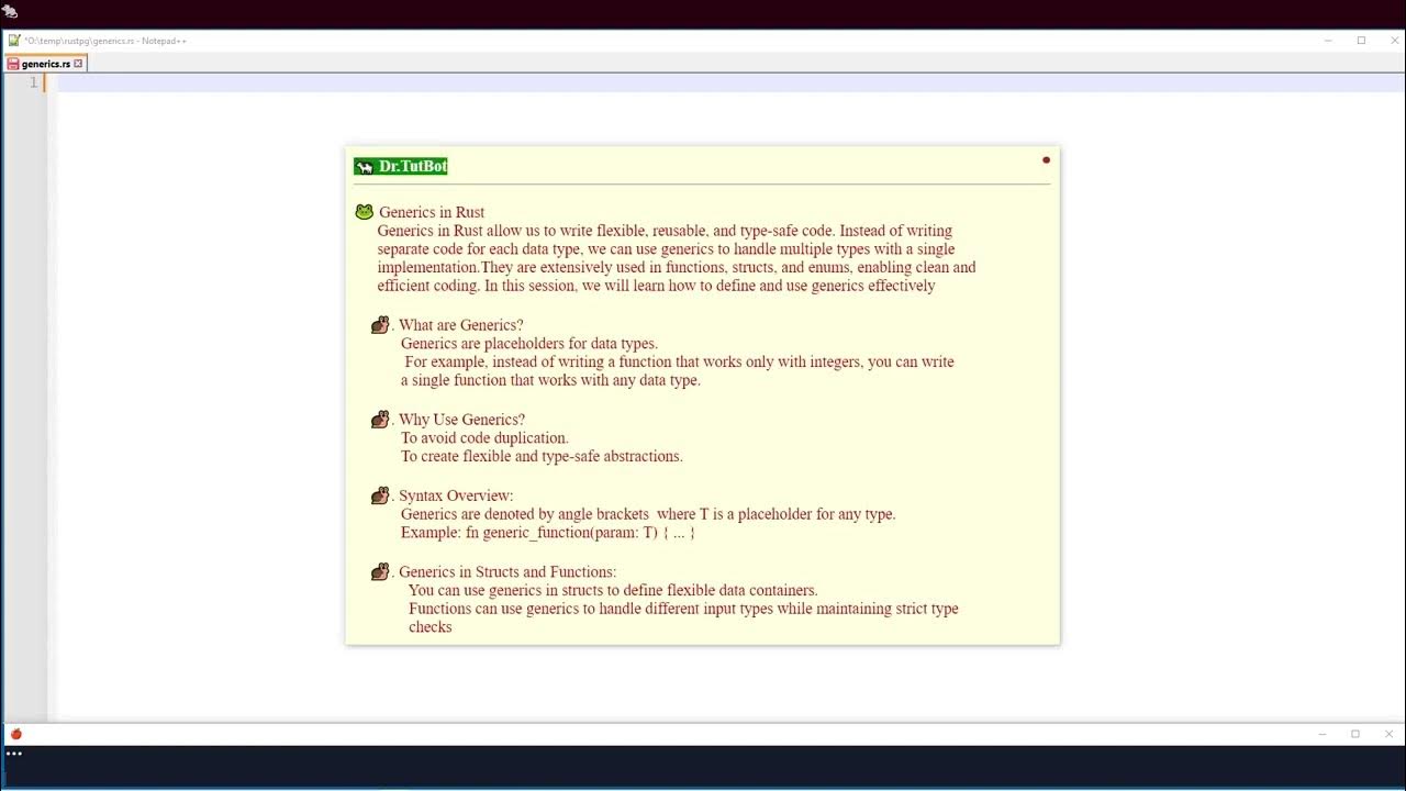 Quick Tour of RUST, a Programming Language - P6A, Generics - YouTube