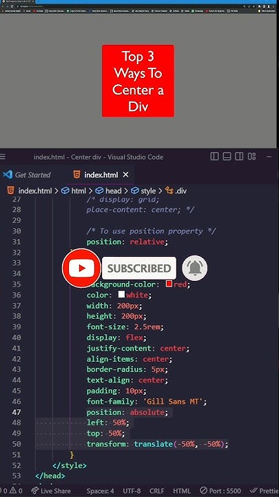 TOP 3 WAYS TO CENTER A DIV in HTML 🤩#shorts #html #css - YouTube