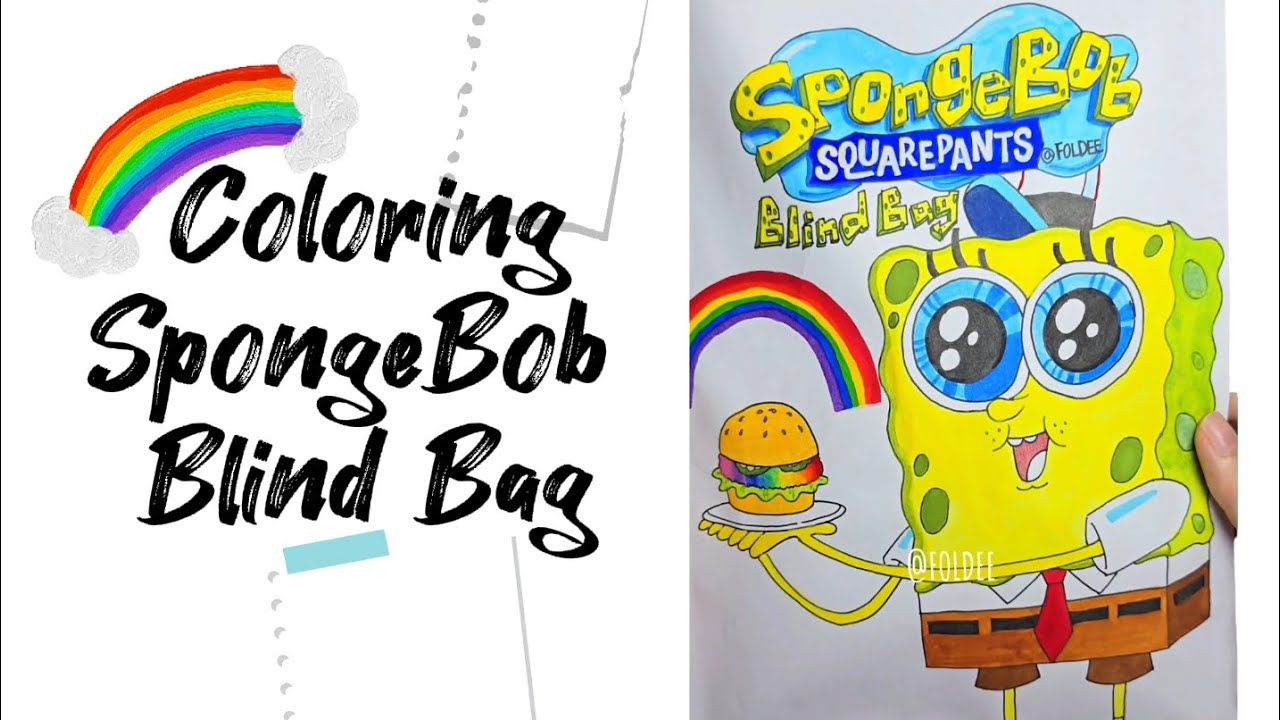 [4K] Paper DIY Coloring SpongeBob SquarePants Blind Bag ASMR - YouTube