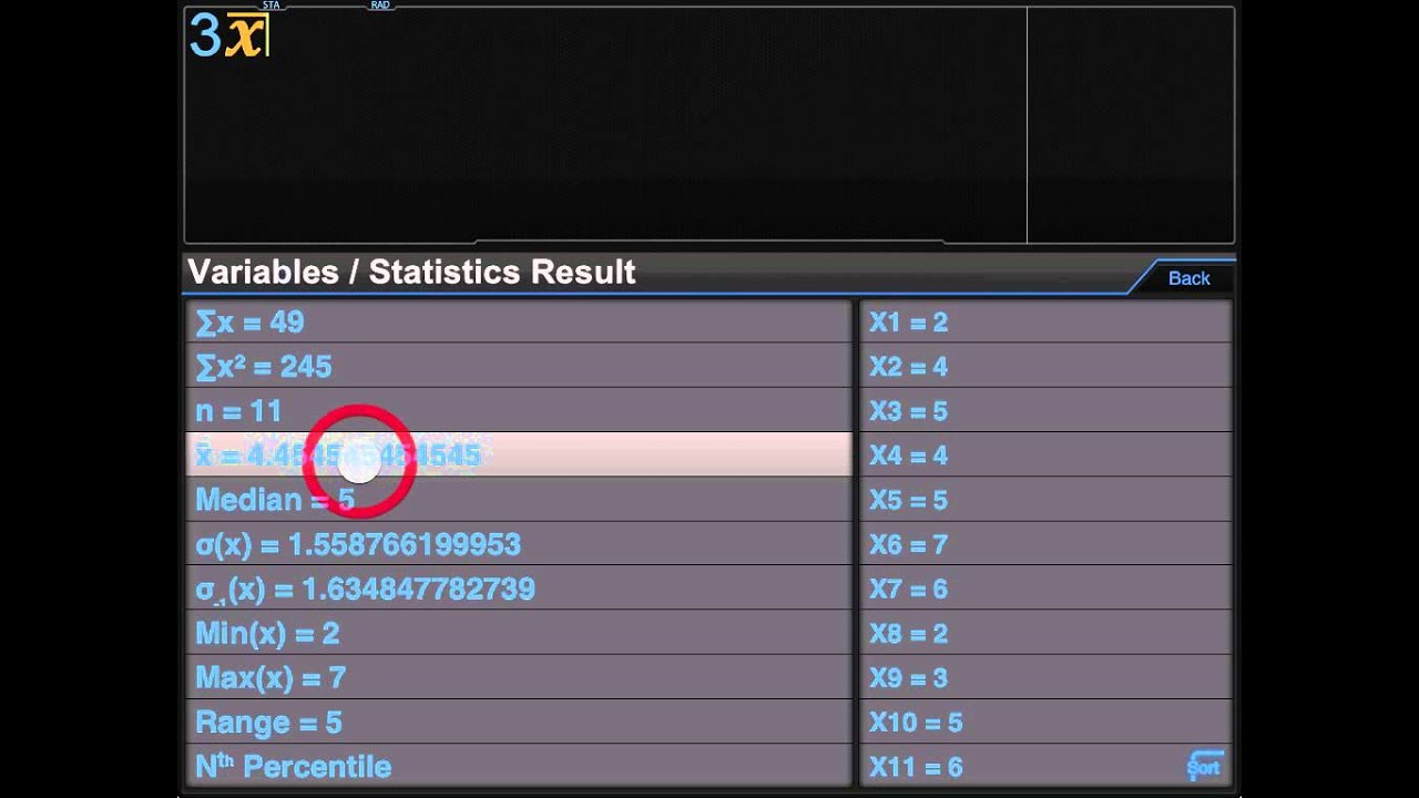 Calculator Infinity (∞) Tutorial - Single Variable Statistical ...