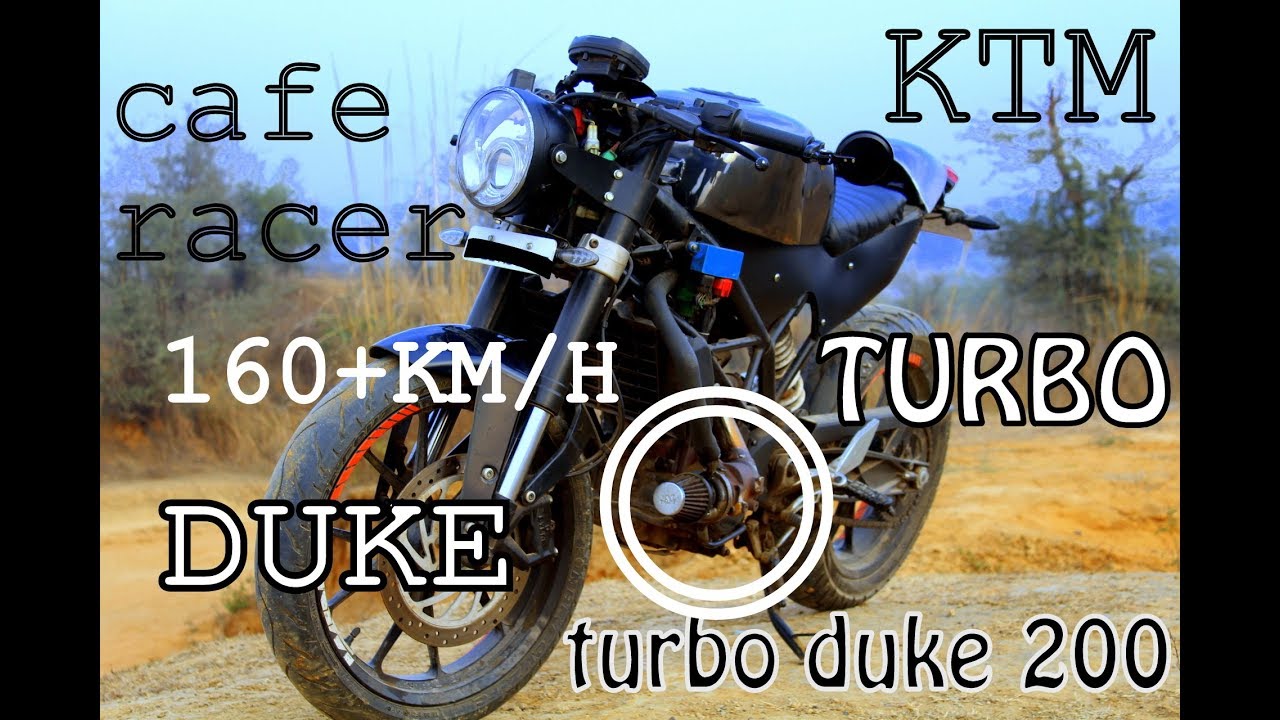 TURBO DUKE 200 BLACK CHROME CAFE RACER - YouTube