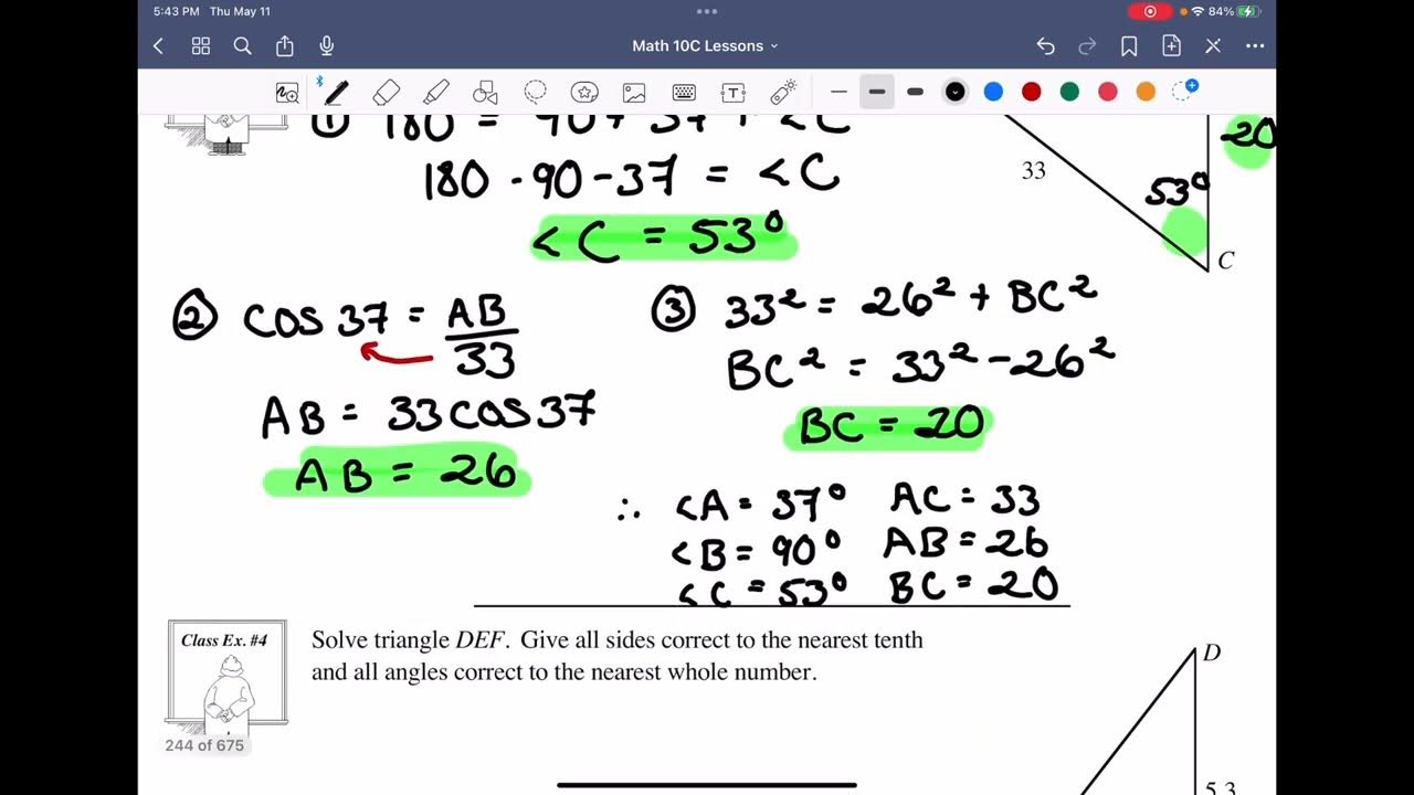 Math 10C Unit 6 Trigonometry L5: Determining Angles and Sides in Right ...