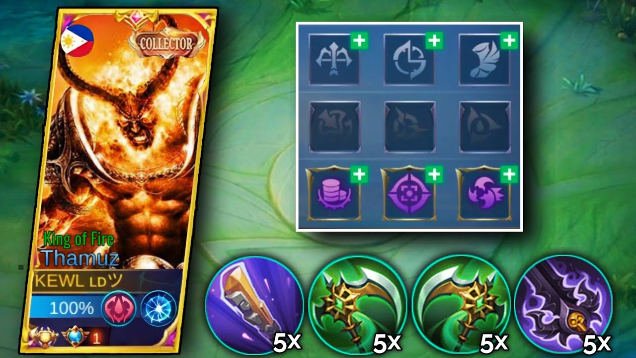 THAMUZ PERFECT EMBLEM AND BUILD FOR ONE SHOT 🔥 MLBB - YouTube