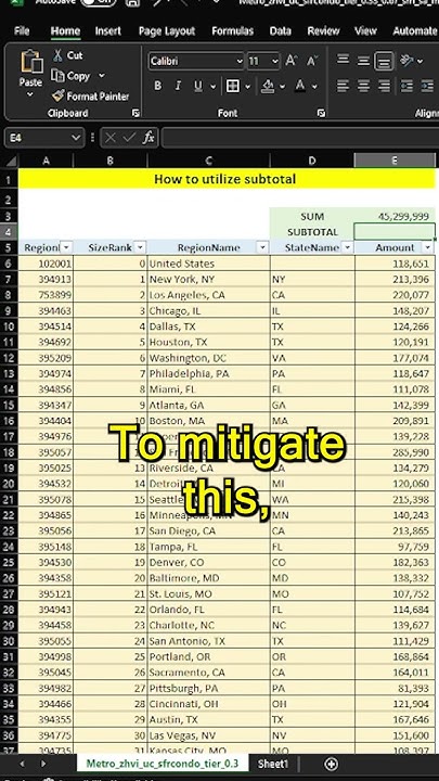 Utilize Subtotal In Excel To Auto Sum Filtered Rows Excel Tips Tutorial Exceltips Youtube
