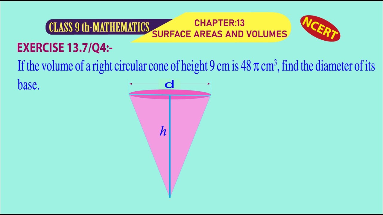 Class 9 Maths Chapter 13 Exercise 13 7 Q4 Surface Area Volumes class-9-maths-chapter-13-exercise-13-7-q4-surface-area-volumes