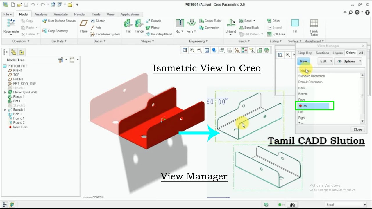 How To Create Isometric View In Creo YouTube How To Create Isometric View In Creo YouTube