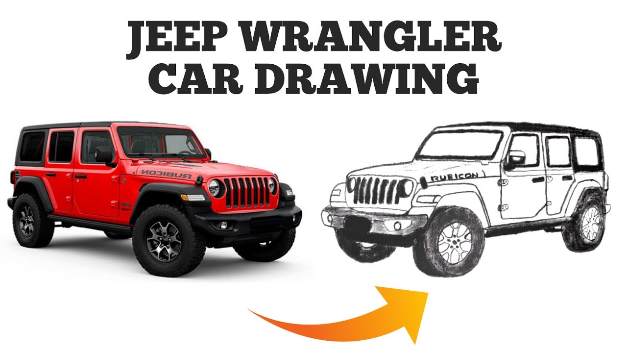 Jeep Wrangler car drawing | Rubicon car drawing | very easy draw | draw ...