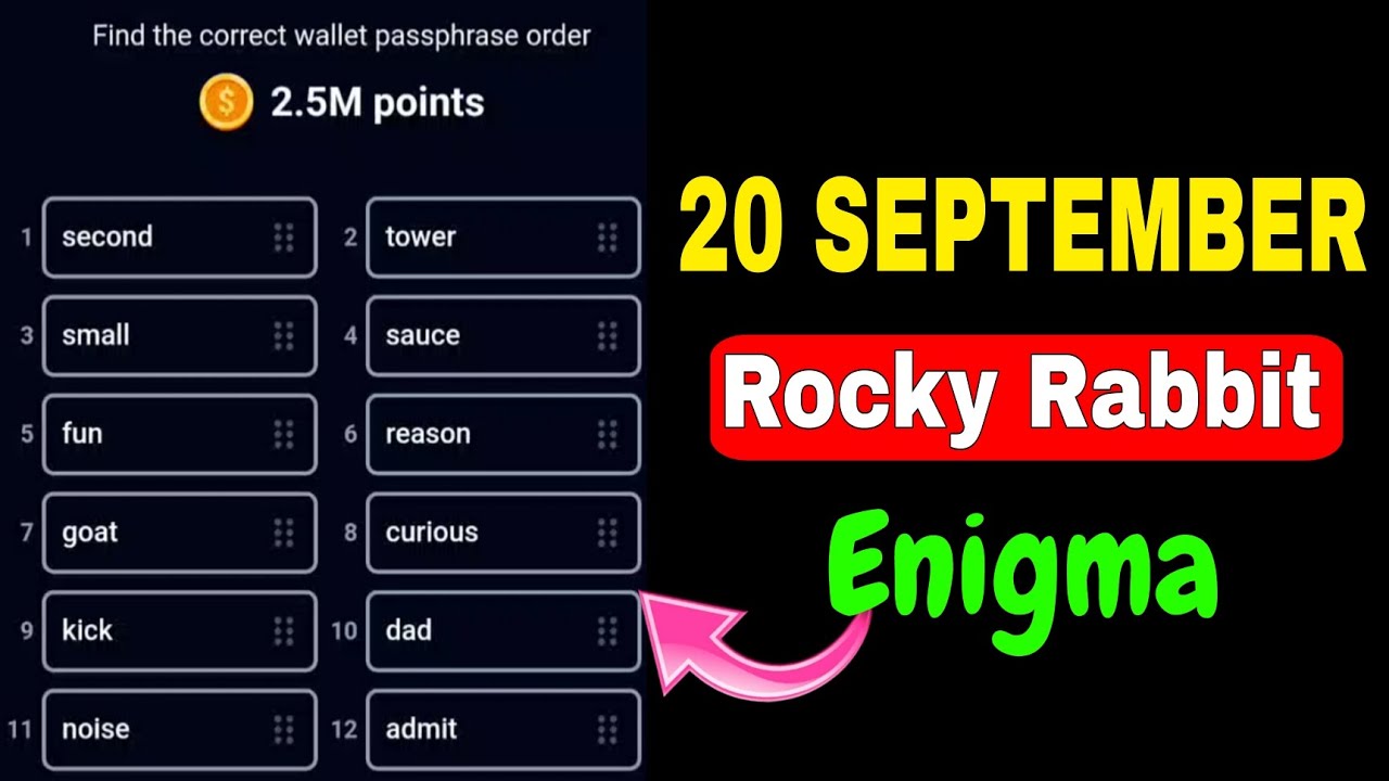 Rocky Rabbit Enigma Today | 20 September Rocky Rabbit Enigma | Rocky ...