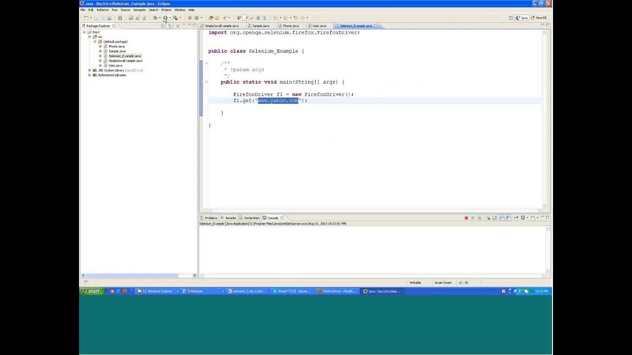 Selenium Webdriver Training Day 1 Part 2 Youtube