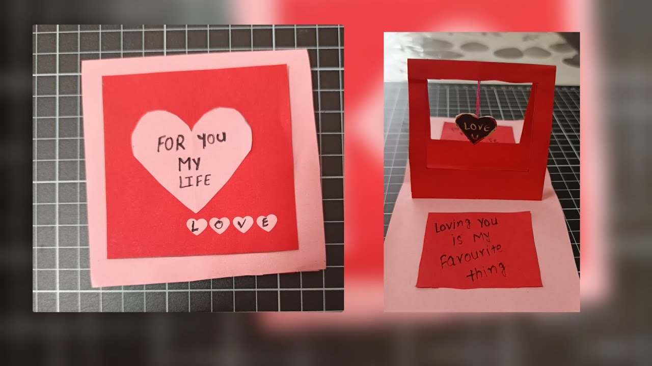 DIY I Love you Pop up card craft 💓/ Cute Pop up card to say 'I Love U ...