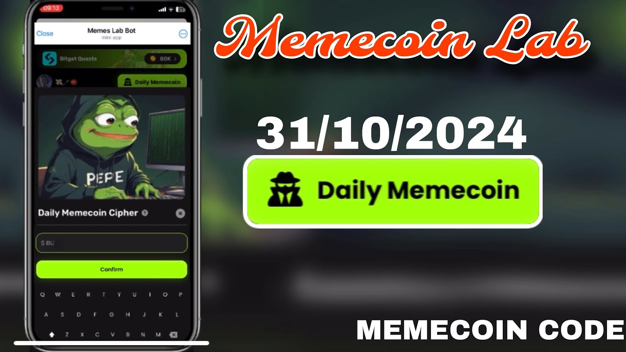 31/10/2024 - Memes Lab Daily Cipher | Daily Memecoin code Today - YouTube