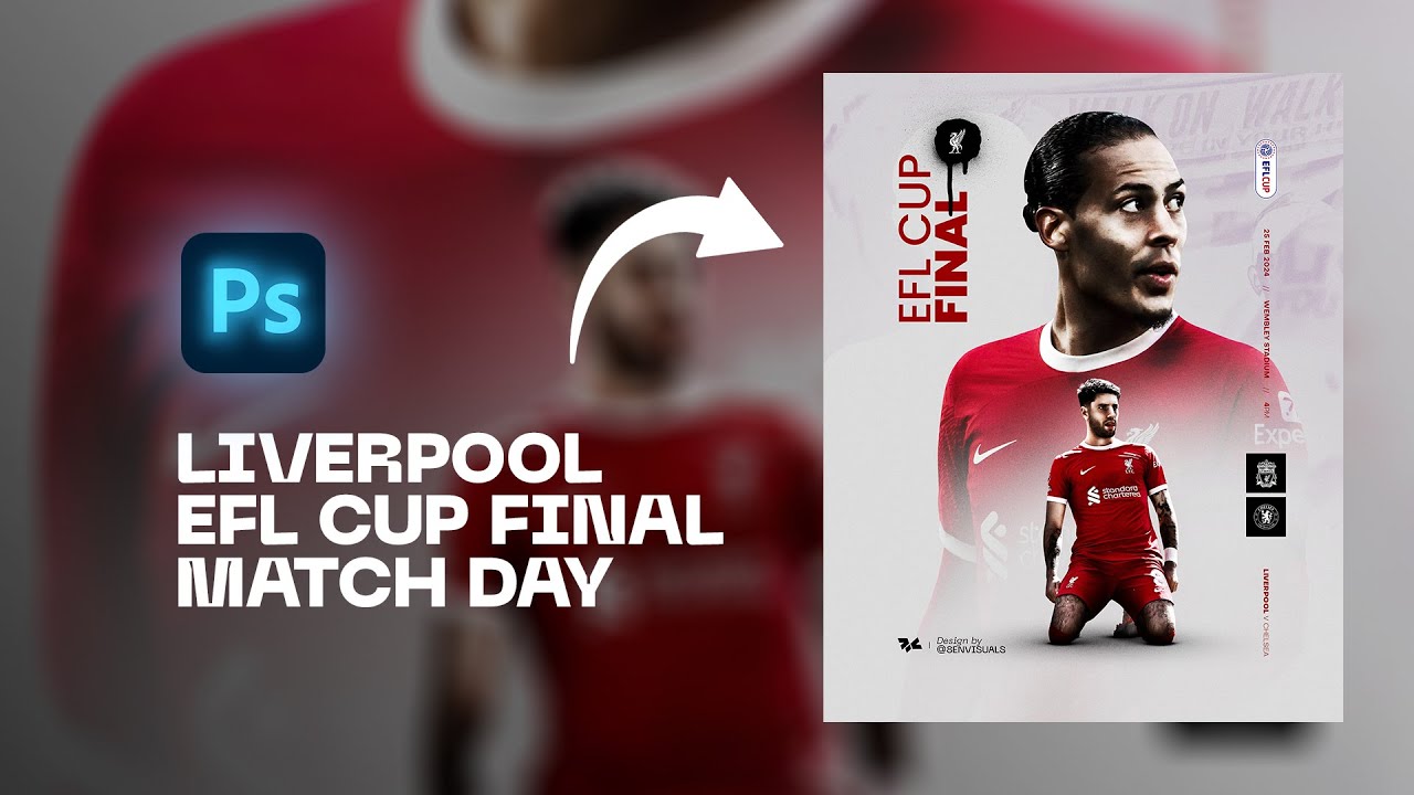 LIVERPOOL Match day poster design in Adobe Photoshop | Speed Art - YouTube