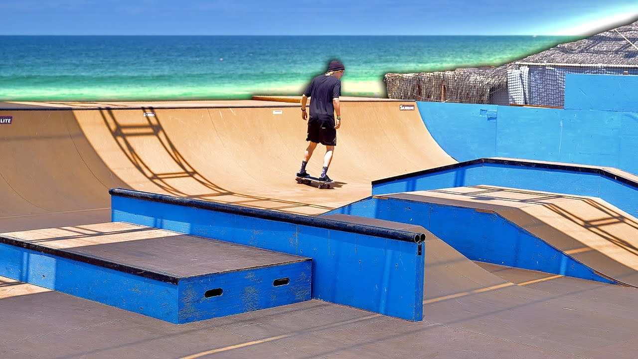 INCREDIBLE SKATE PARK ON THE BEACH! - YouTube