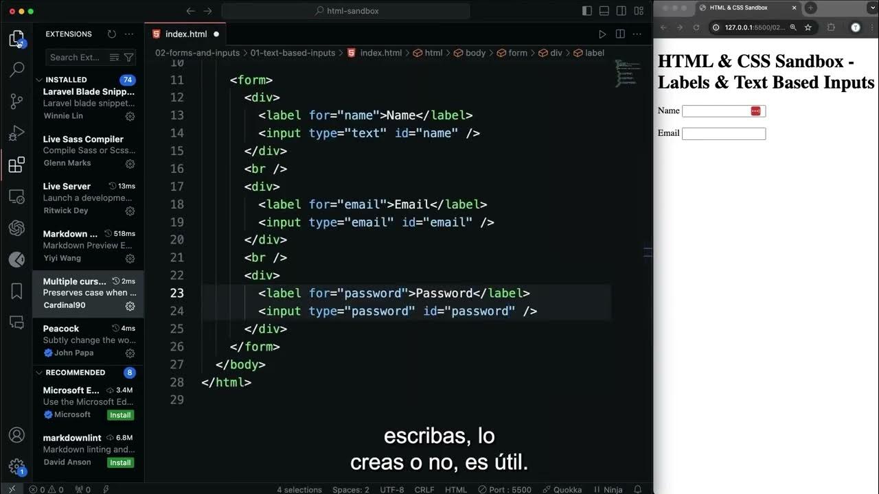 3. Elementos de formulario e input HTML - YouTube