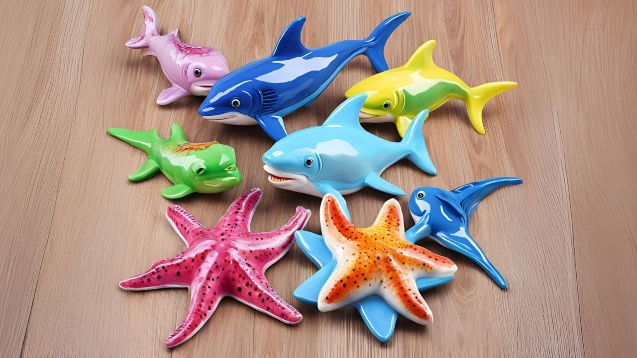 Sea Life Adventure Shark, puffer, Starfish, Clown, Tang, Eel, Gold fish ...