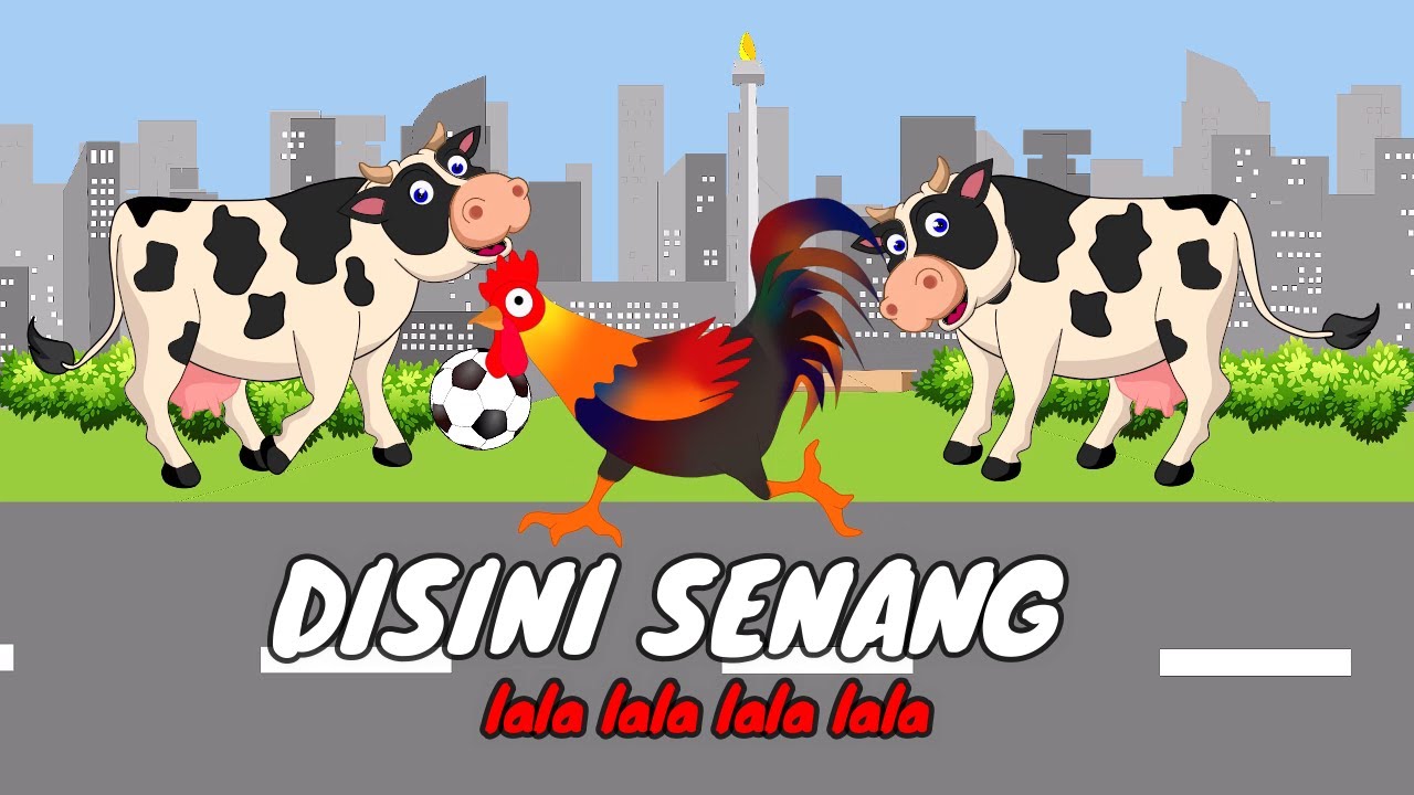 Di sini senang di sana senang - kartun lucu ayam dan sapi - YouTube