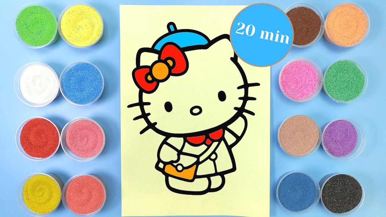 Coloring hello kitty learning, hello kitty shopping and hello kitty ...