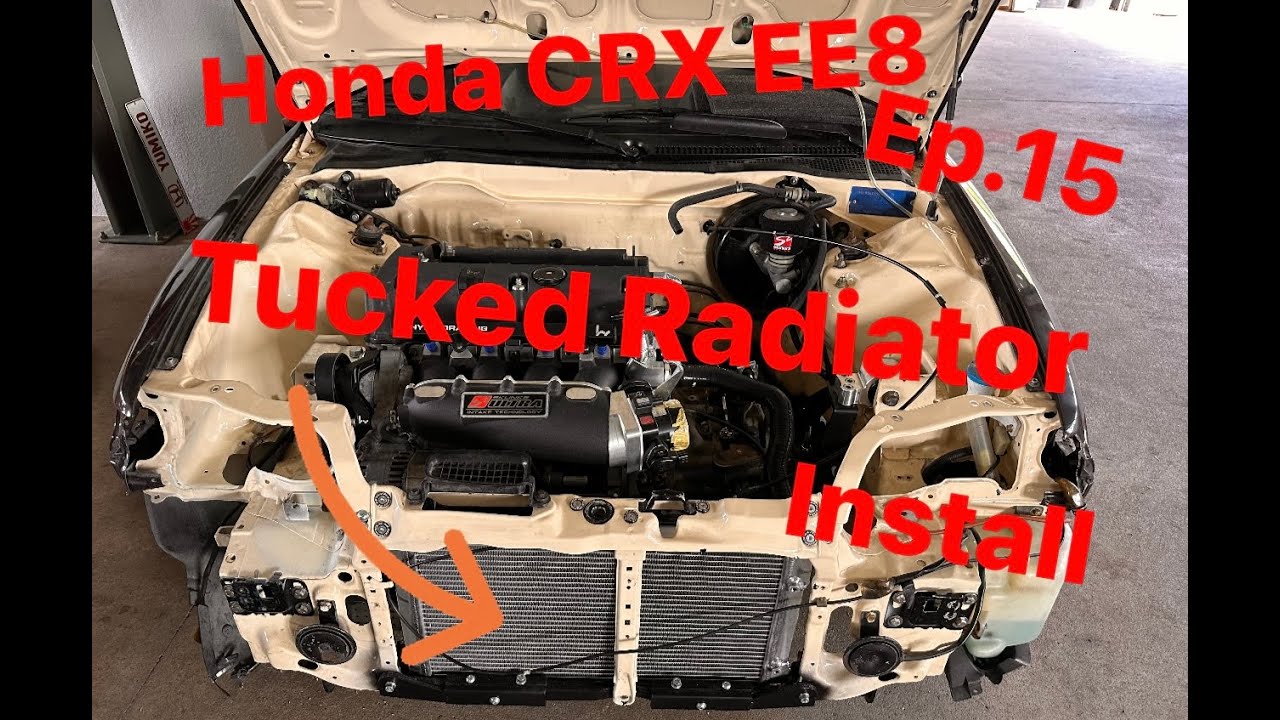 Honda CRX EE8 K20 build EP.15 tucked radiator VW Scirocco Radiator ...