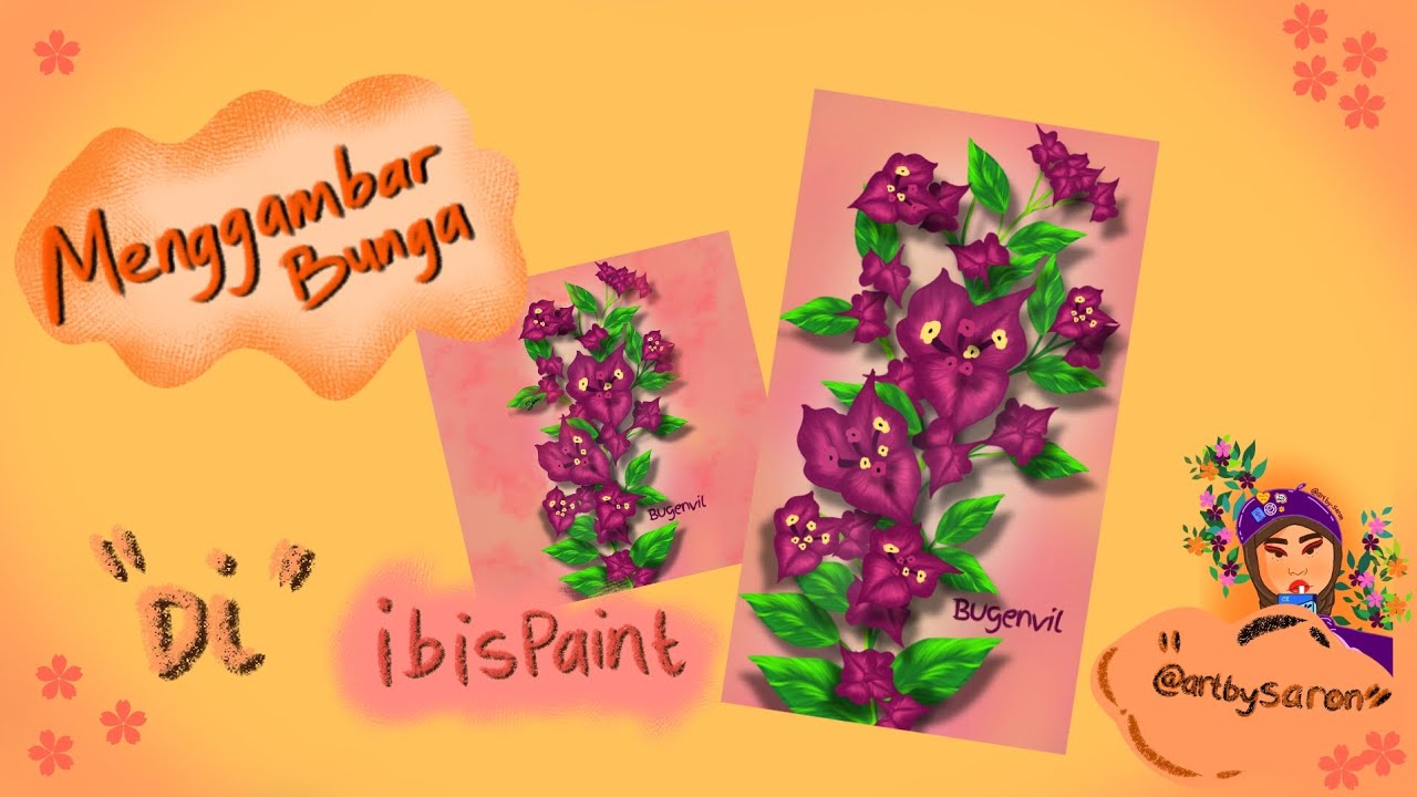 Menggambar Digital di ibisPaint | Ilustrasi Bunga Bugenvil - YouTube