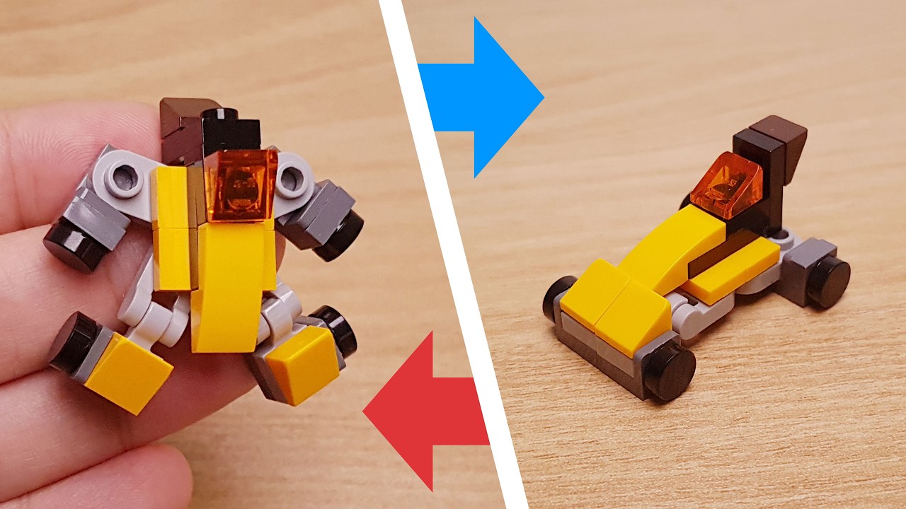 Mini LEGO brick 25 Parts! Ultra-Compact Sports Car transformer robot ...