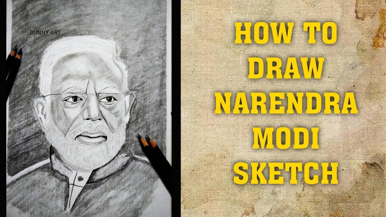 How to draw narendra modi sketch 2020 for the beginners - YouTube