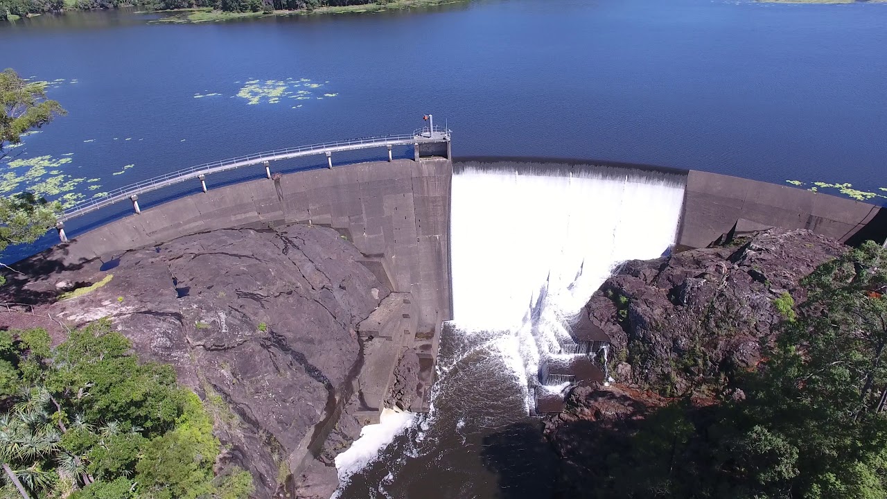 Wappa Dam Spill Way Filmed With Drone - YouTube