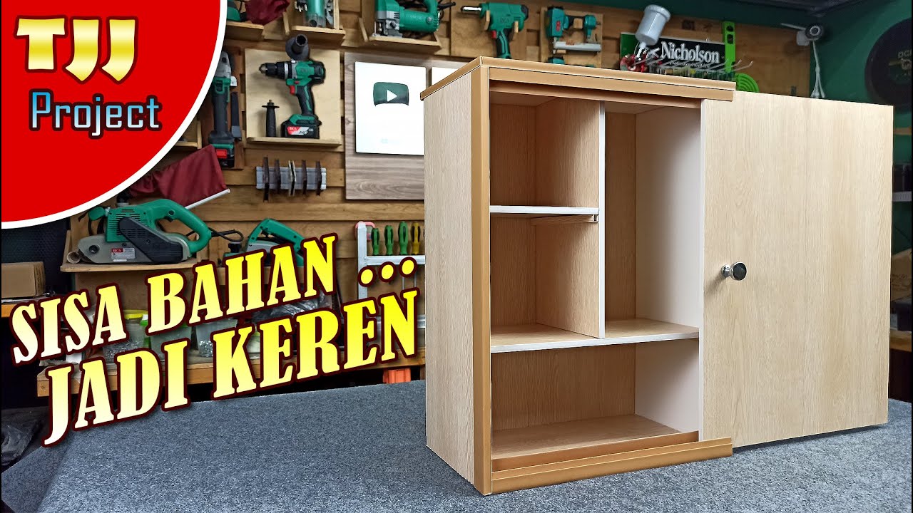 Bikin kabinet mini pintu sliding dari sisa bahan PVC Plafon - YouTube