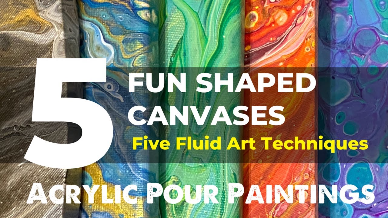 5 Fun and Easy Fluid Art Projects on Shaped Canvases: Acrylic Pour ...