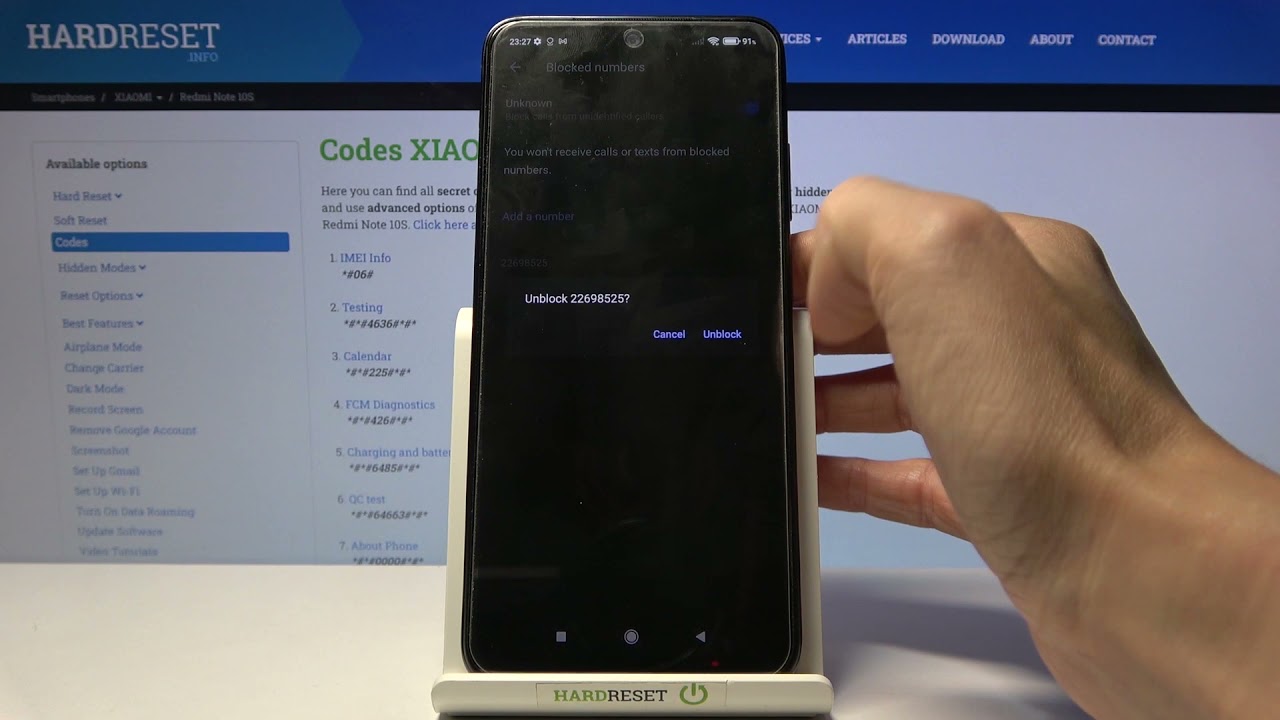 How to Block Number on XIAOMI Redmi Note 10S - Block Calls - YouTube