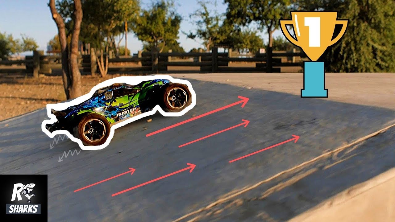 RC Car Attempts To Jump Bike Ramp (Traxxas Rustler 4x4 VXL) - YouTube