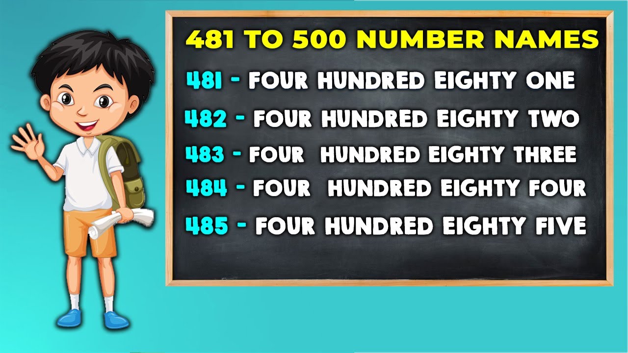481 to 500 Number Names in English | 481 to 500 Spelling | Video For ...