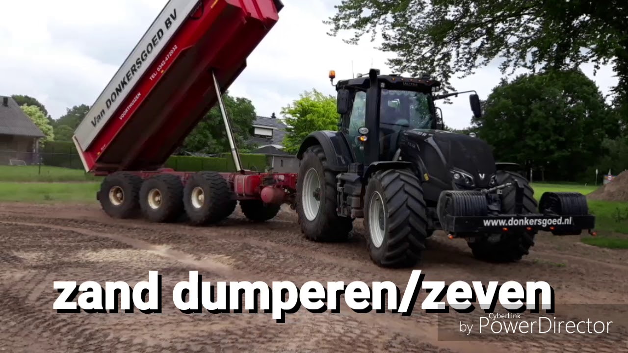 Zand dumperen/zeven-Loonbedrijf Donkersgoed-Peelen.bv-2×Valtra-Fendt ...