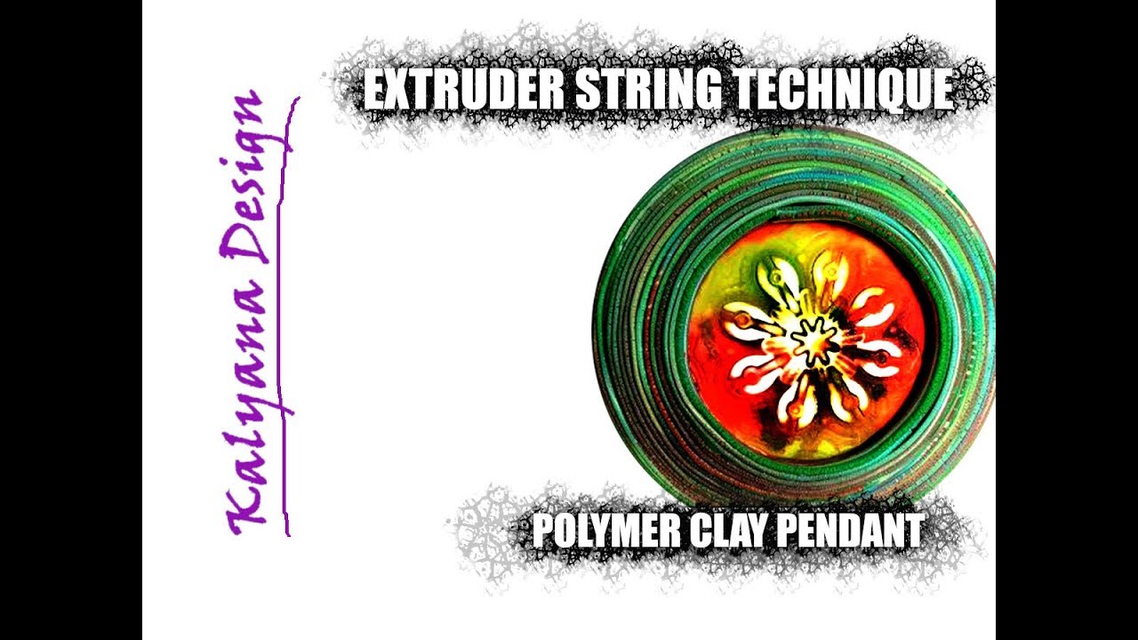 Extruder string technique - polymer clay pendant tutorial 068 - YouTube