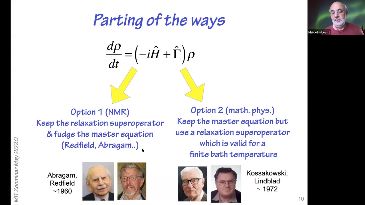 Malcolm Levitt - Master equations old and new - YouTube