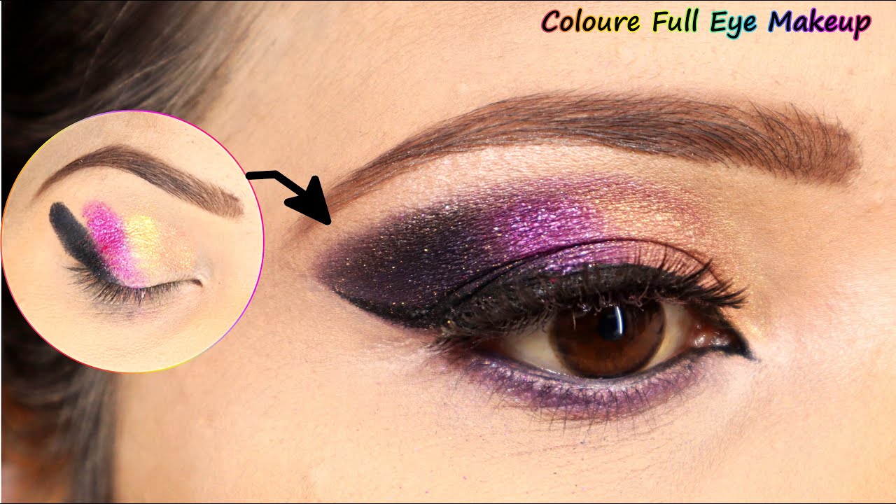 Party Eye Makeup Tutorial with easy technique | Colourful Eye Makeup ...