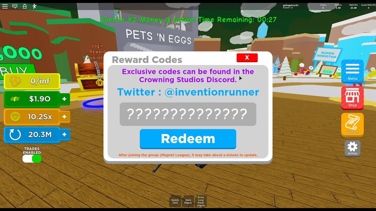 roblox Magnet Simulator codes - YouTube