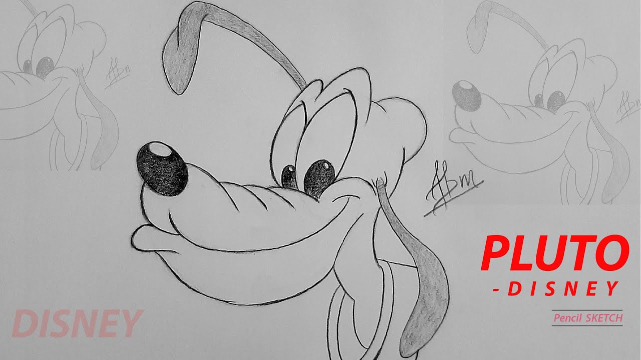 Pluto from Mickey Mouse- Disney Character | Stepbystep drawing - YouTube