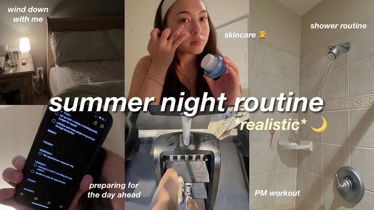 my *realistic* summer night routine 🌙 | skincare + shower routine, PM ...