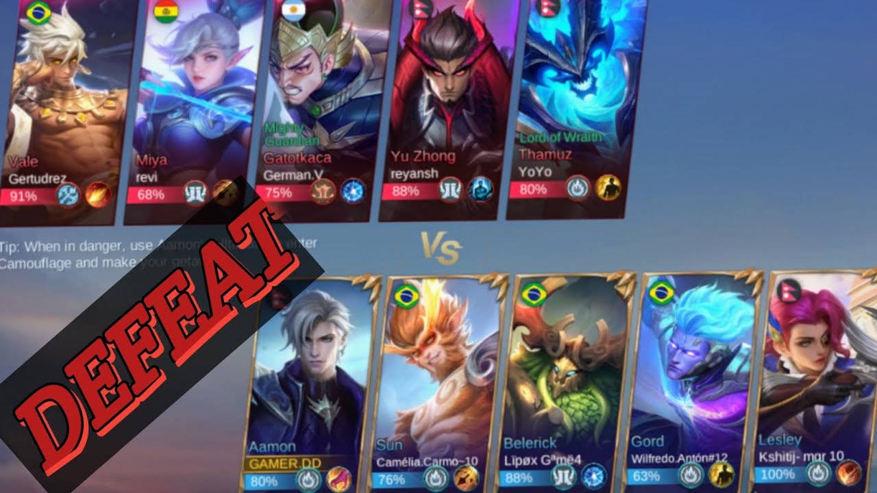 Mobile Legends bang bang Victory ️ DEFEAT 💪 mlbb ml - YouTube