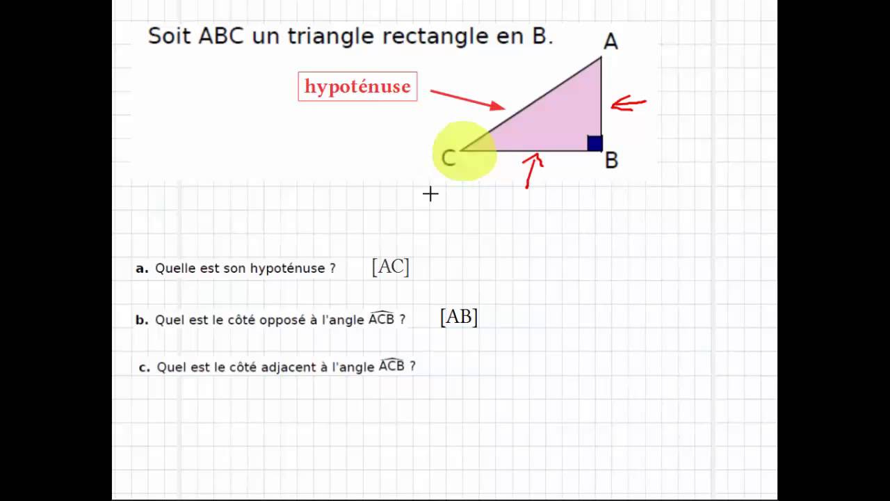 Trigonométrie : vocabulaire exercice - YouTube