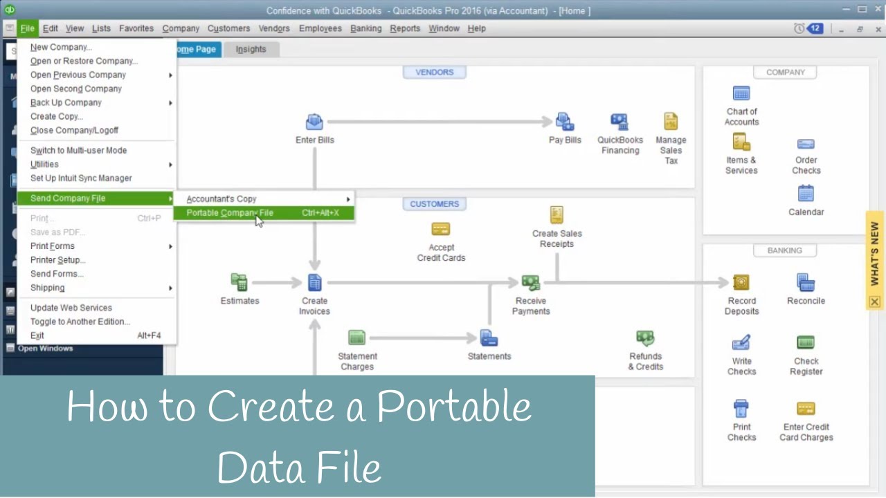 How to Create Portable Copy of QuickBooks - YouTube