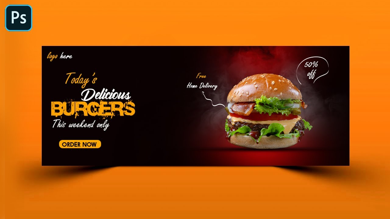 Food banner design | Google ads design | Burger restaurant banner ...