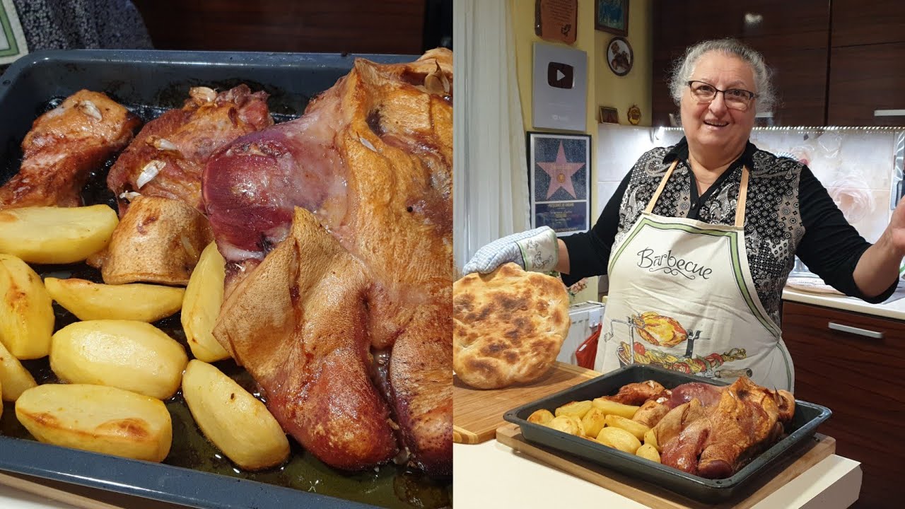 Cap de Porc la Cuptor și Turtă la Tigaie de la Bunica 🐷 - YouTube