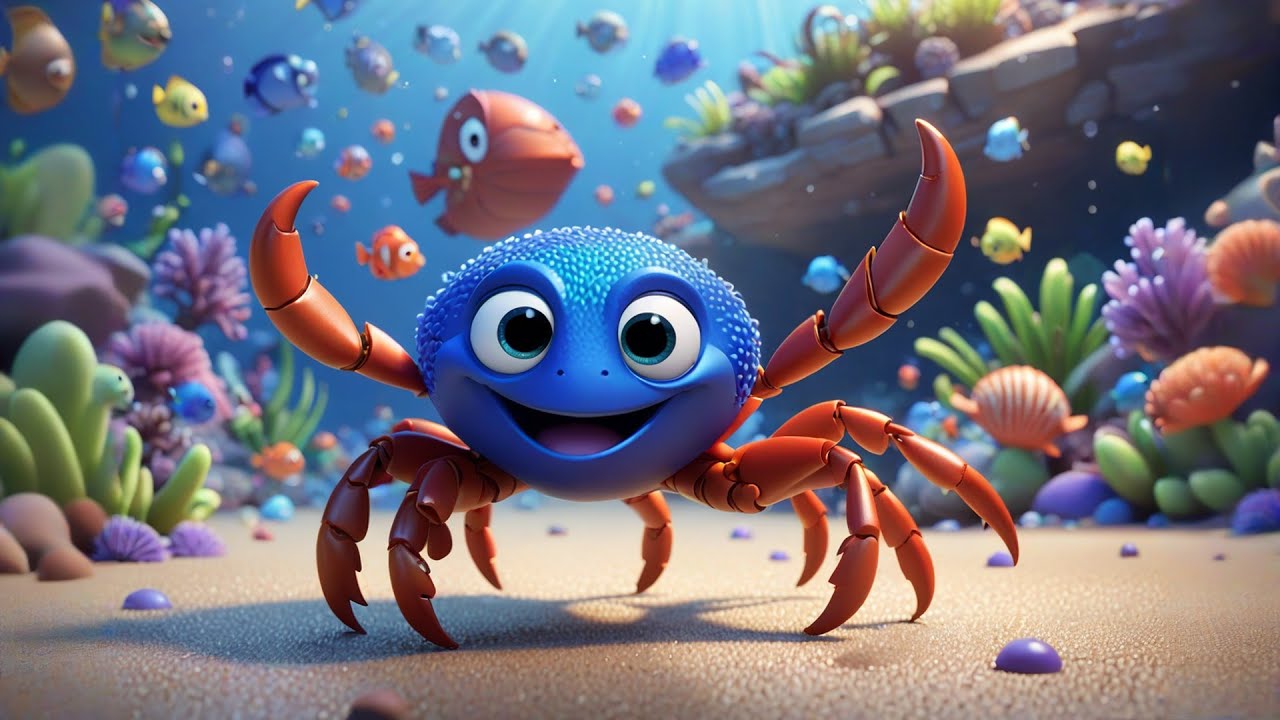 Four Crawling Crabs Race to Win | Fun Animal Counting Song for Kids ...