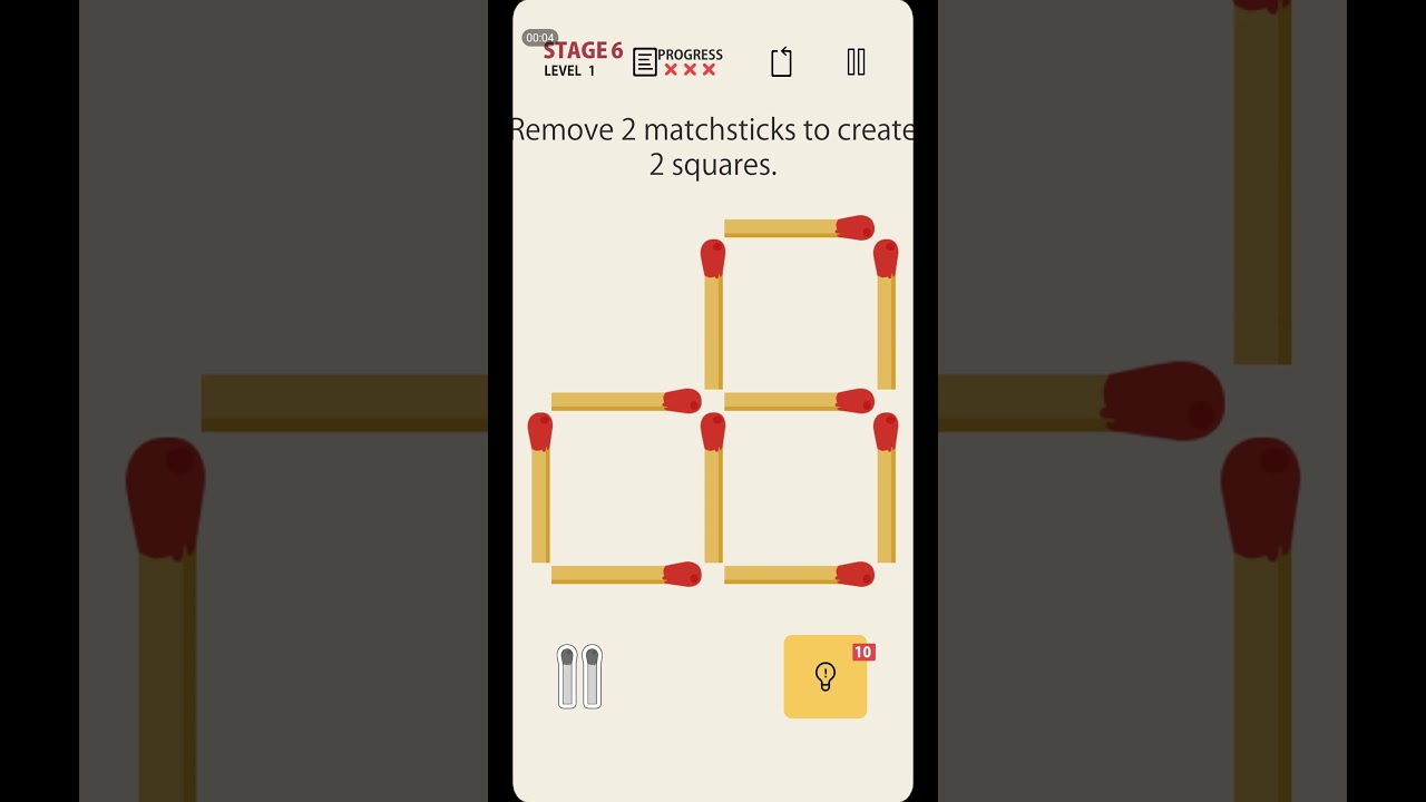 Matchsticks Brain Game - stage 6 - YouTube